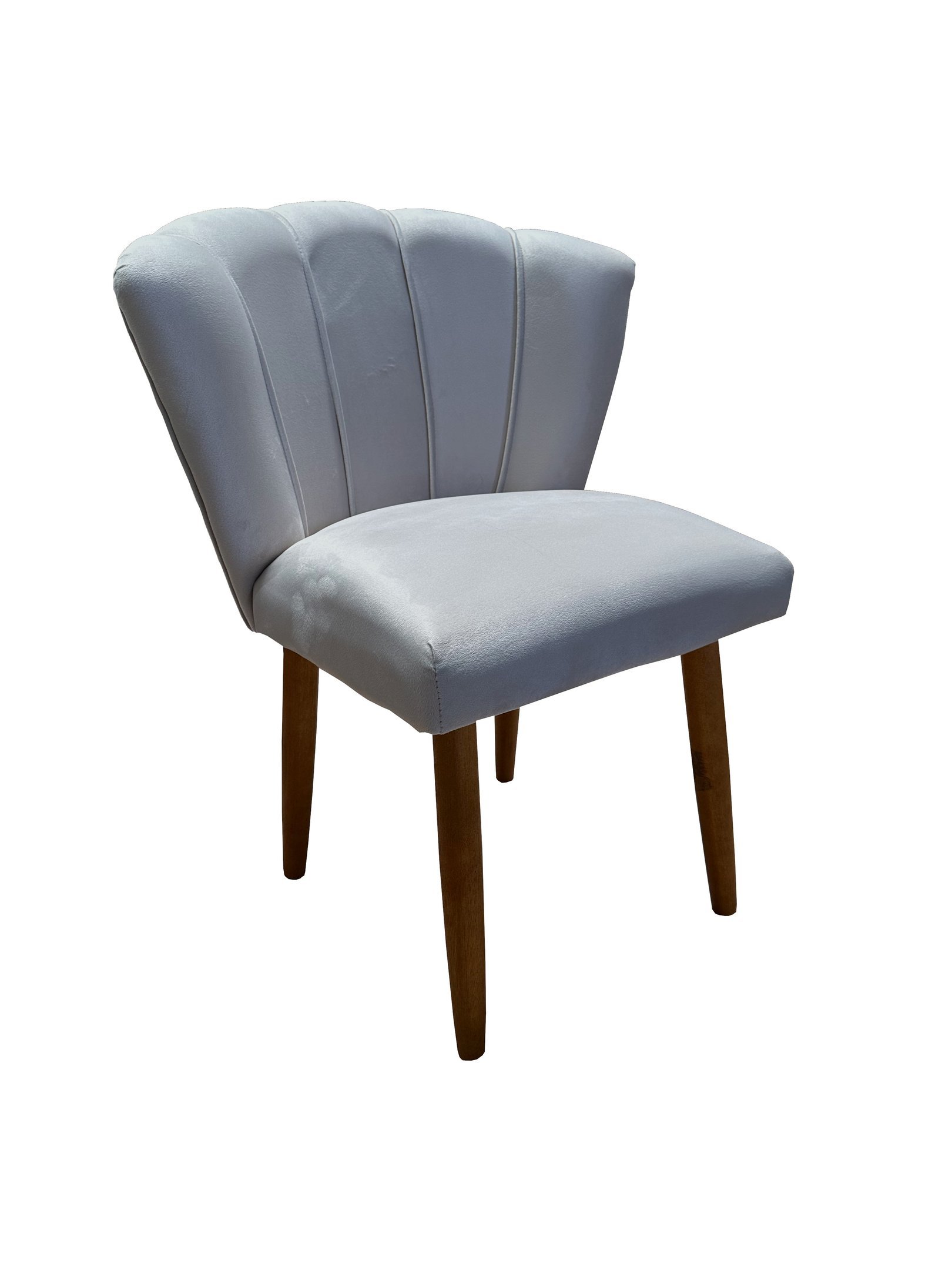 Cadeira de Jantar Pétala Pés Palito Sued Cinza Claro - Kimi Design ...