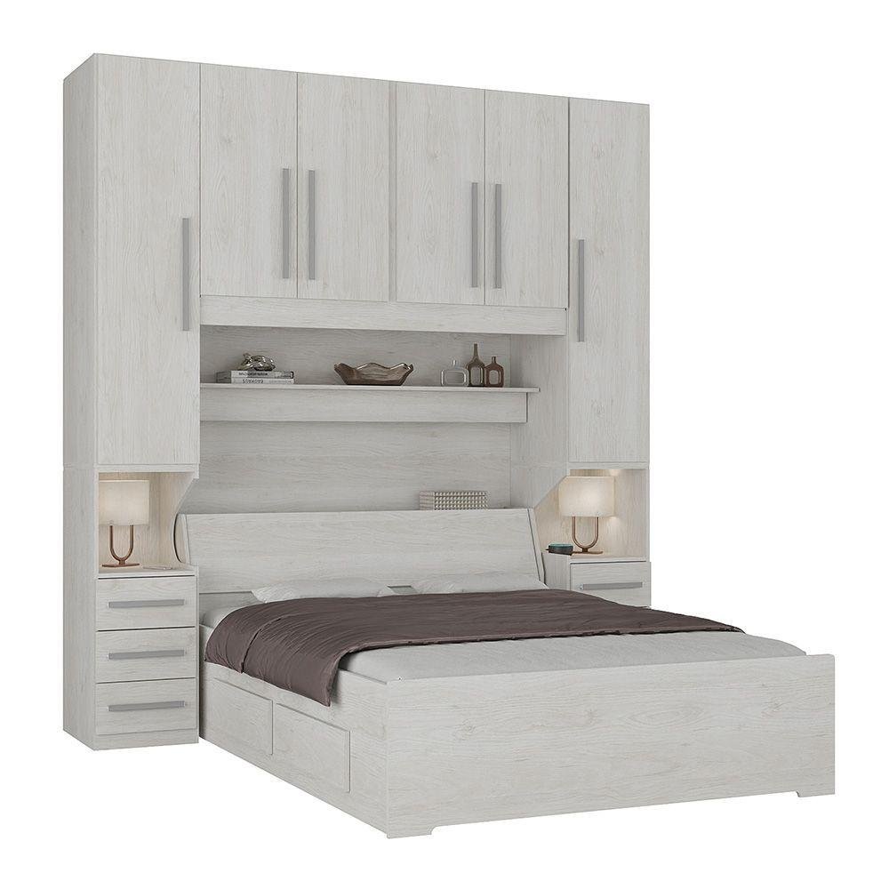 Dormitório Queen Size sem Cama 1220s Carvalho Claro | MadeiraMadeira