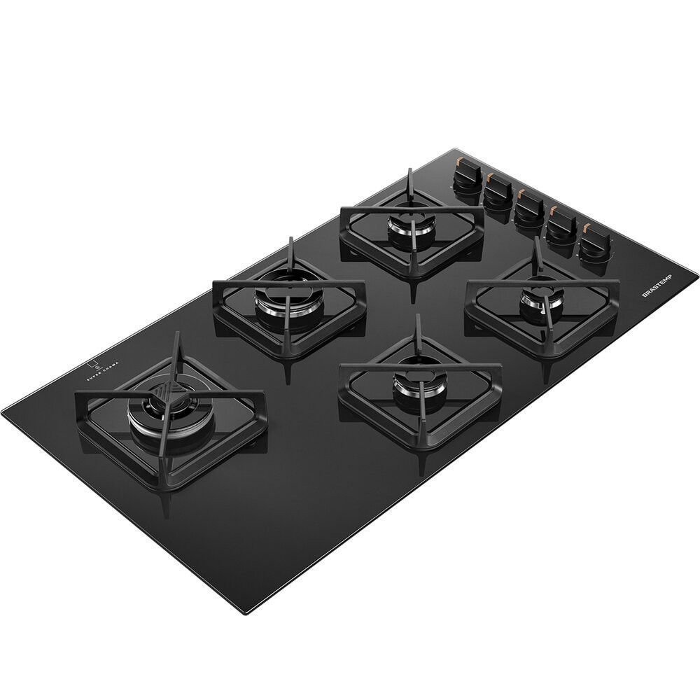 Cooktop 5 Bocas a Gás Super Chama Lateral Bds85ae Brastemp | MadeiraMadeira