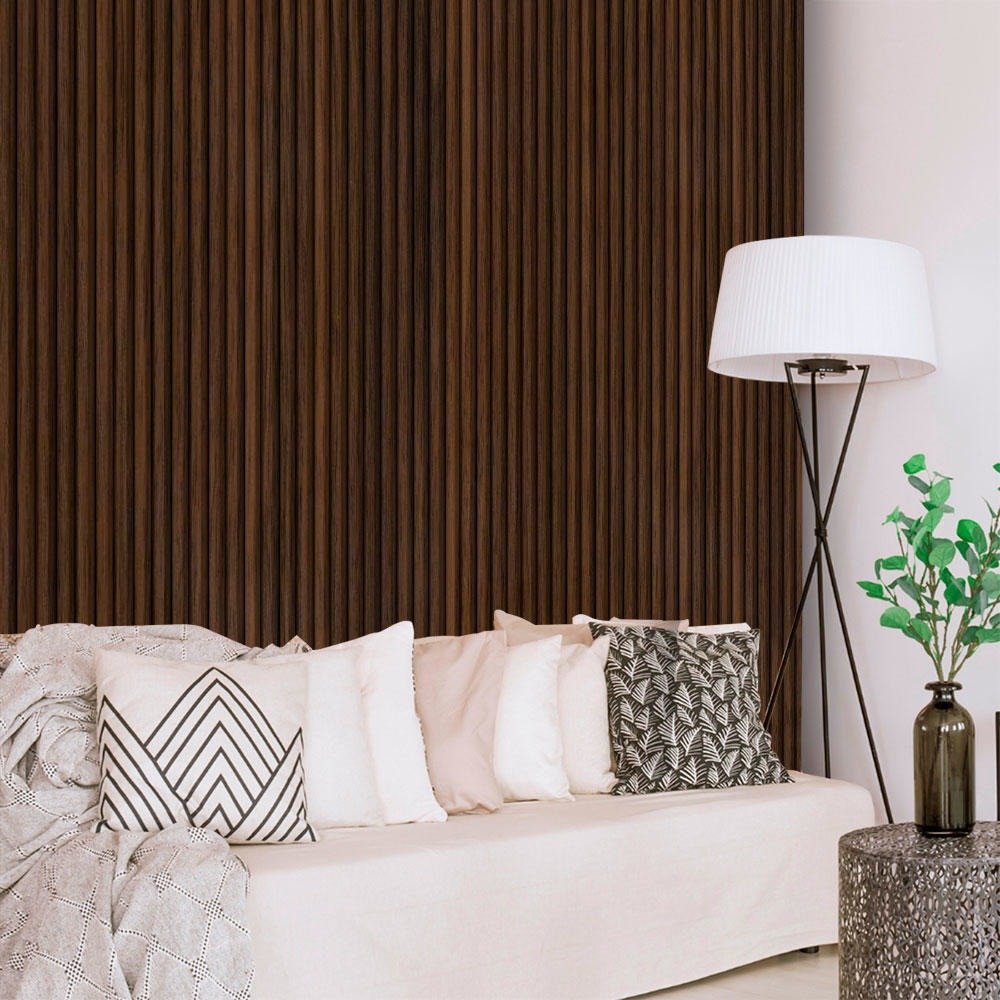 Placa Ripada de Madeira Pvc Tempranillo Marrom 2,9mx16cm | MadeiraMadeira