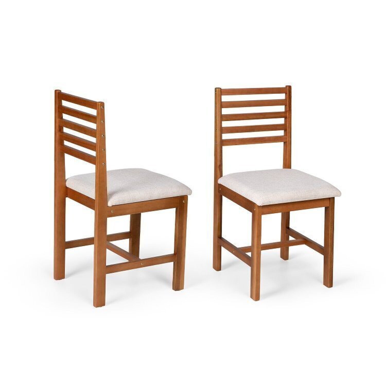 Conjunto Mesa de Jantar Marci 90cm e 4 Cadeiras Luna Estofada – Madeira ...