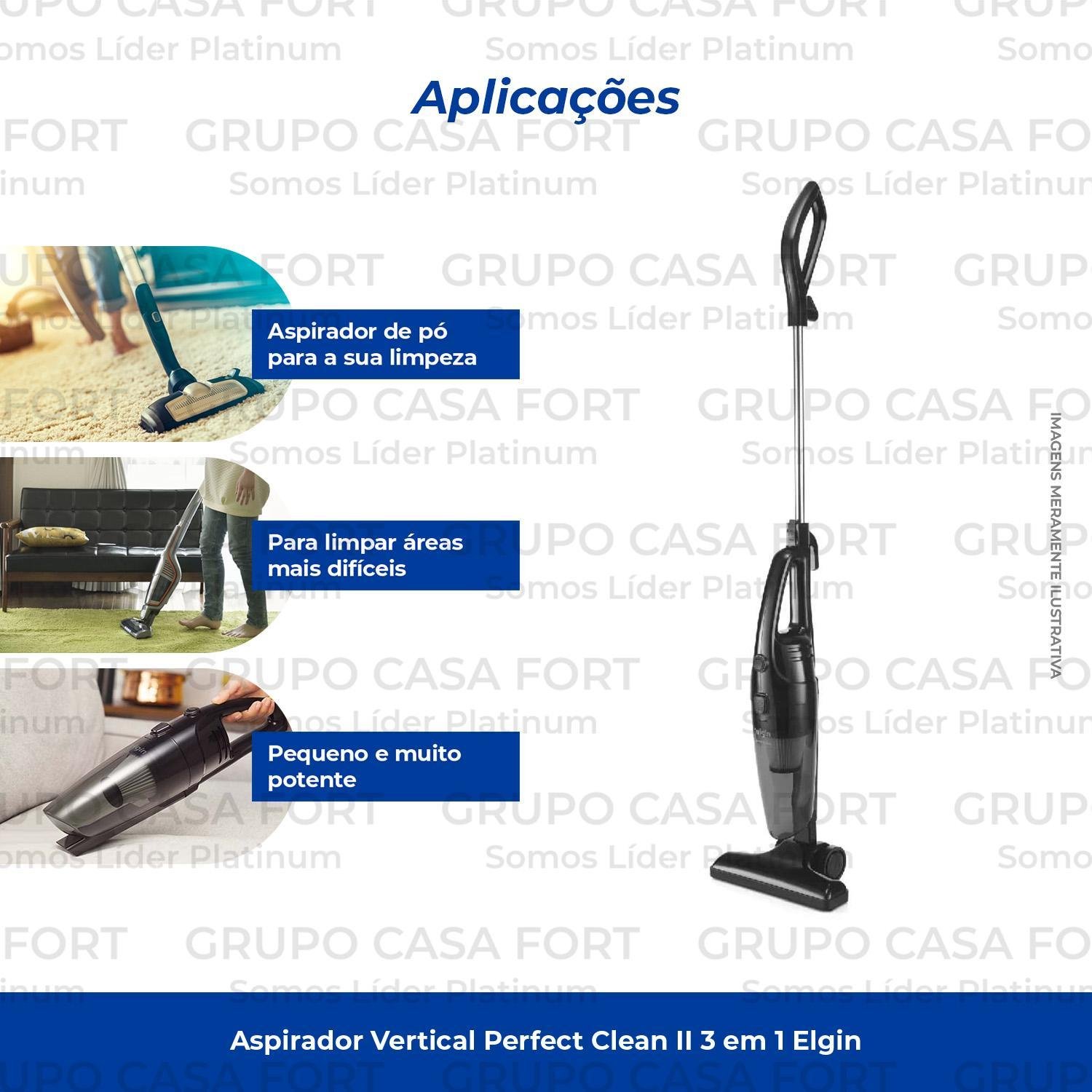Aspirador de Pó Vertical 2 em 1 Perfect Clean 2 Elgin 127v | MadeiraMadeira