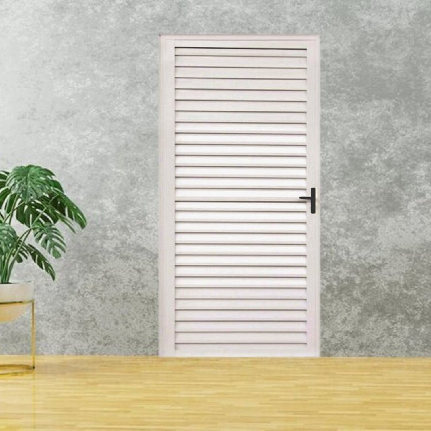 Kit com 2 Portas Palheta de Alumínio 210 X 90cm Linha 25 Lado Esquerdo ...