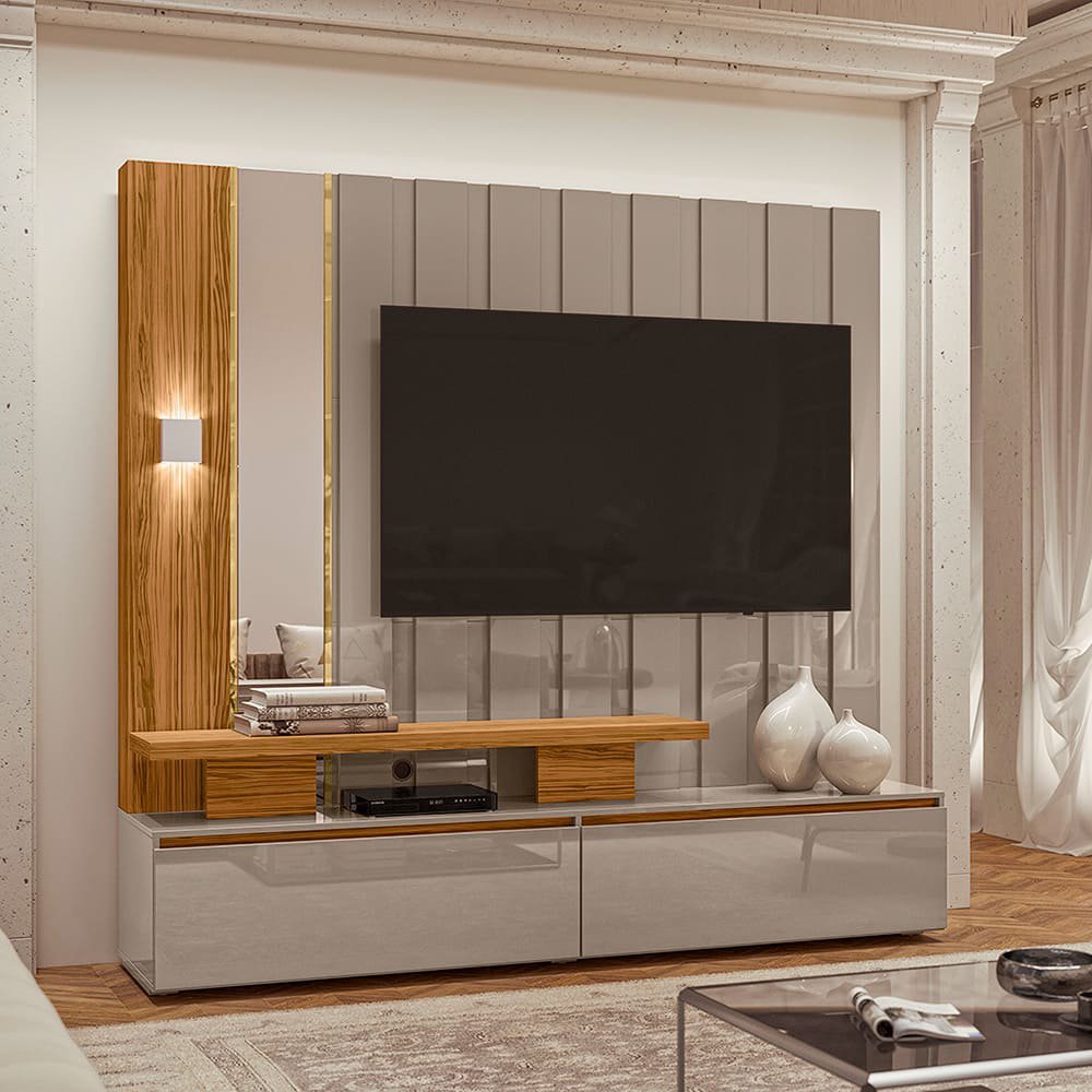 Home Theater Zeus Para TV até 65" Polegadas Fendi / Naturale - Madetec ...