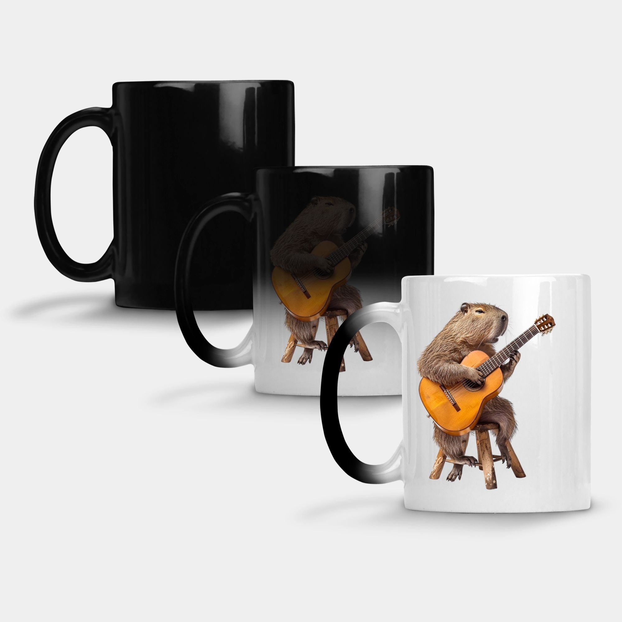 Caneca Mágica Fosca 325ml Y1 Capivara Musico Violão 2 | MadeiraMadeira