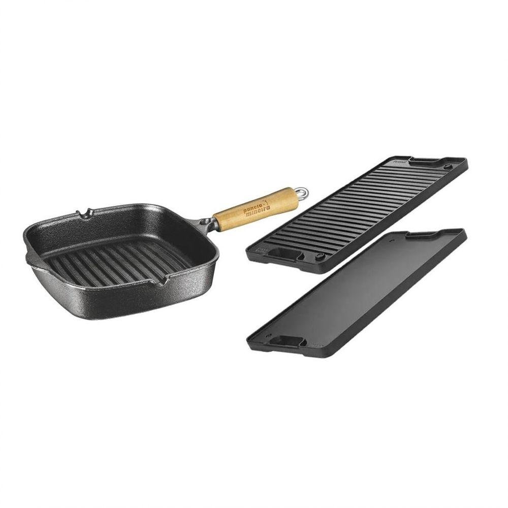 Kit Chapa Dupla Face Alça de Ferro e Frigideira Cook Grill | MadeiraMadeira