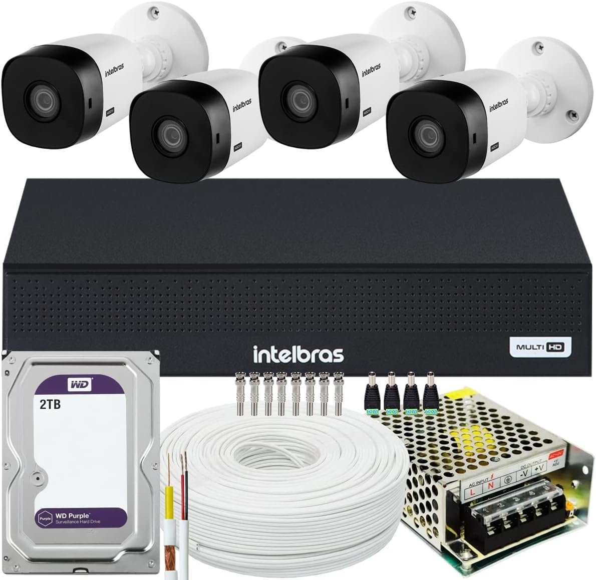 Kit Cftv Intelbras 4 Câmeras Vhl 1220 Full Hd 3004 2t Purple ...