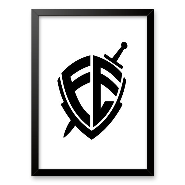 Quadro Decorativo Escudo Fé 24x18cm:moldura Branca | MadeiraMadeira