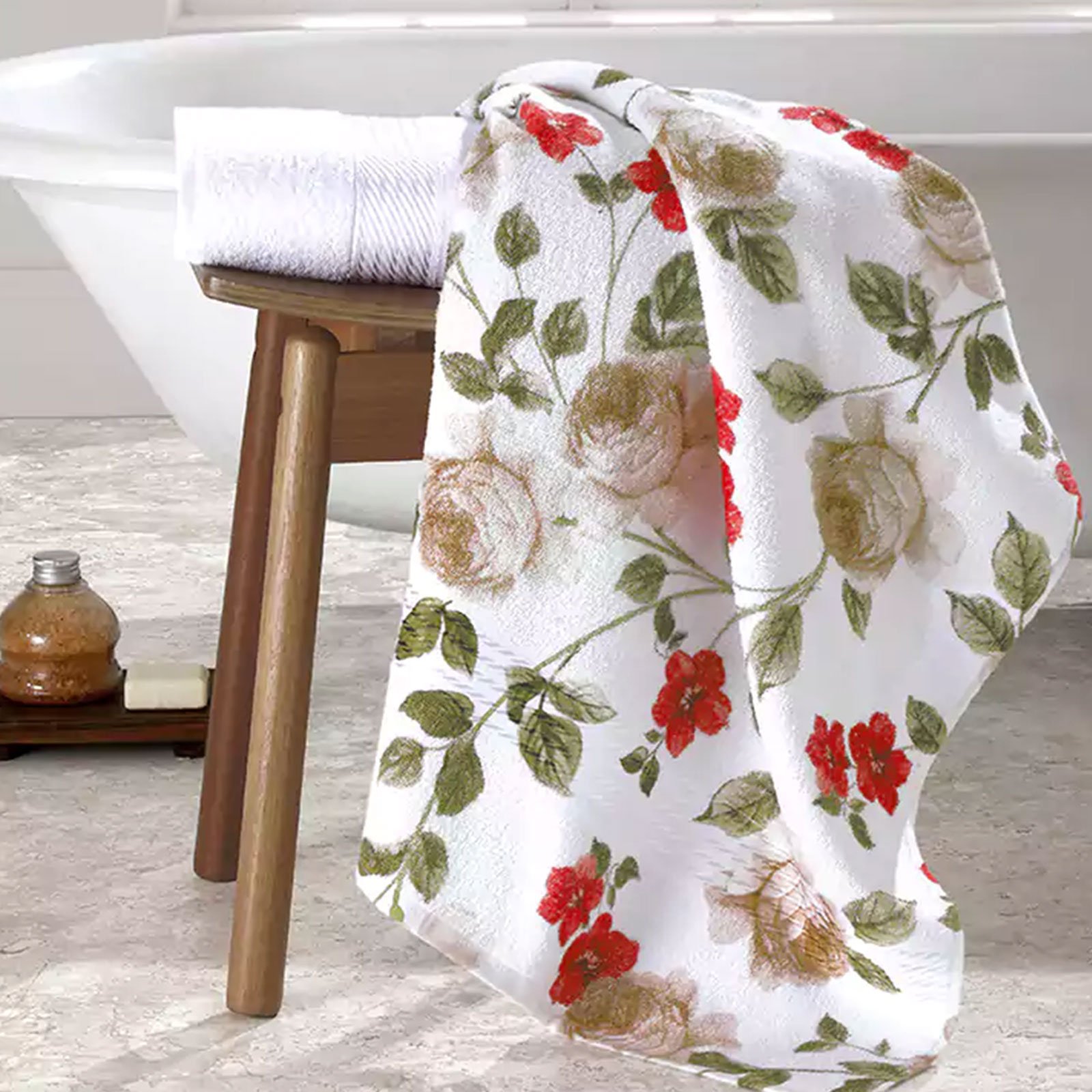 Toalha Banho AF - 1290 Felpudo Prisma Floral - Palha | MadeiraMadeira