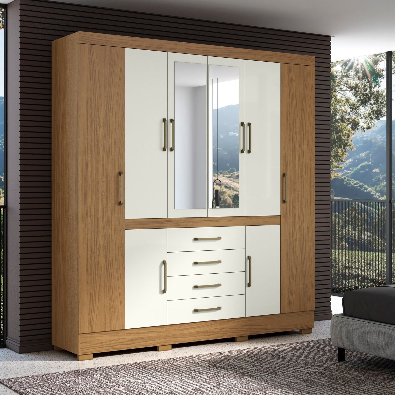 Guarda-Roupa Casal 8 Portas 4 Gavetas Napole | MadeiraMadeira