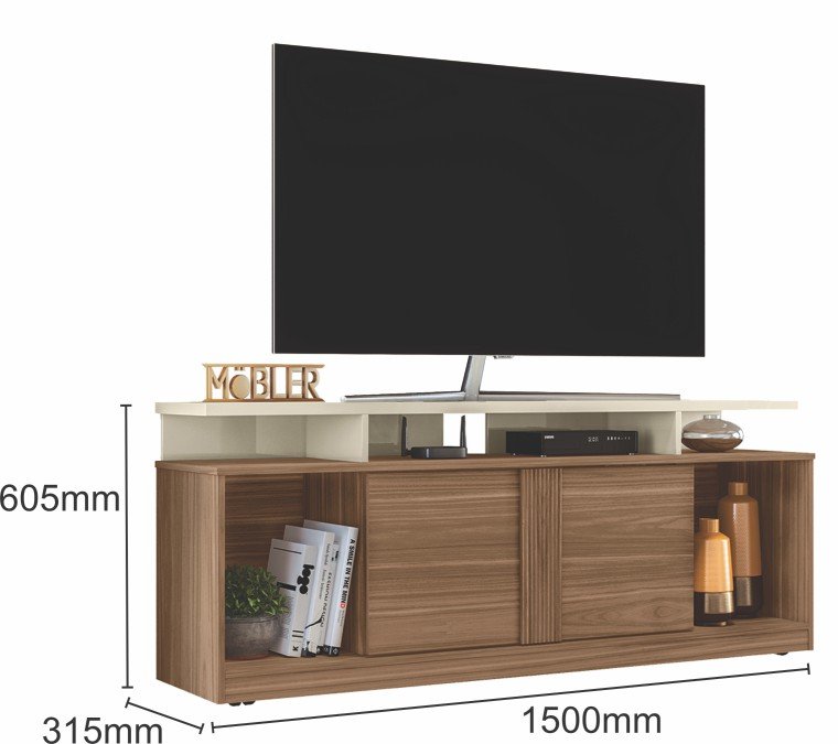 Rack Bancada para TV Milan:Freijo/White | MadeiraMadeira