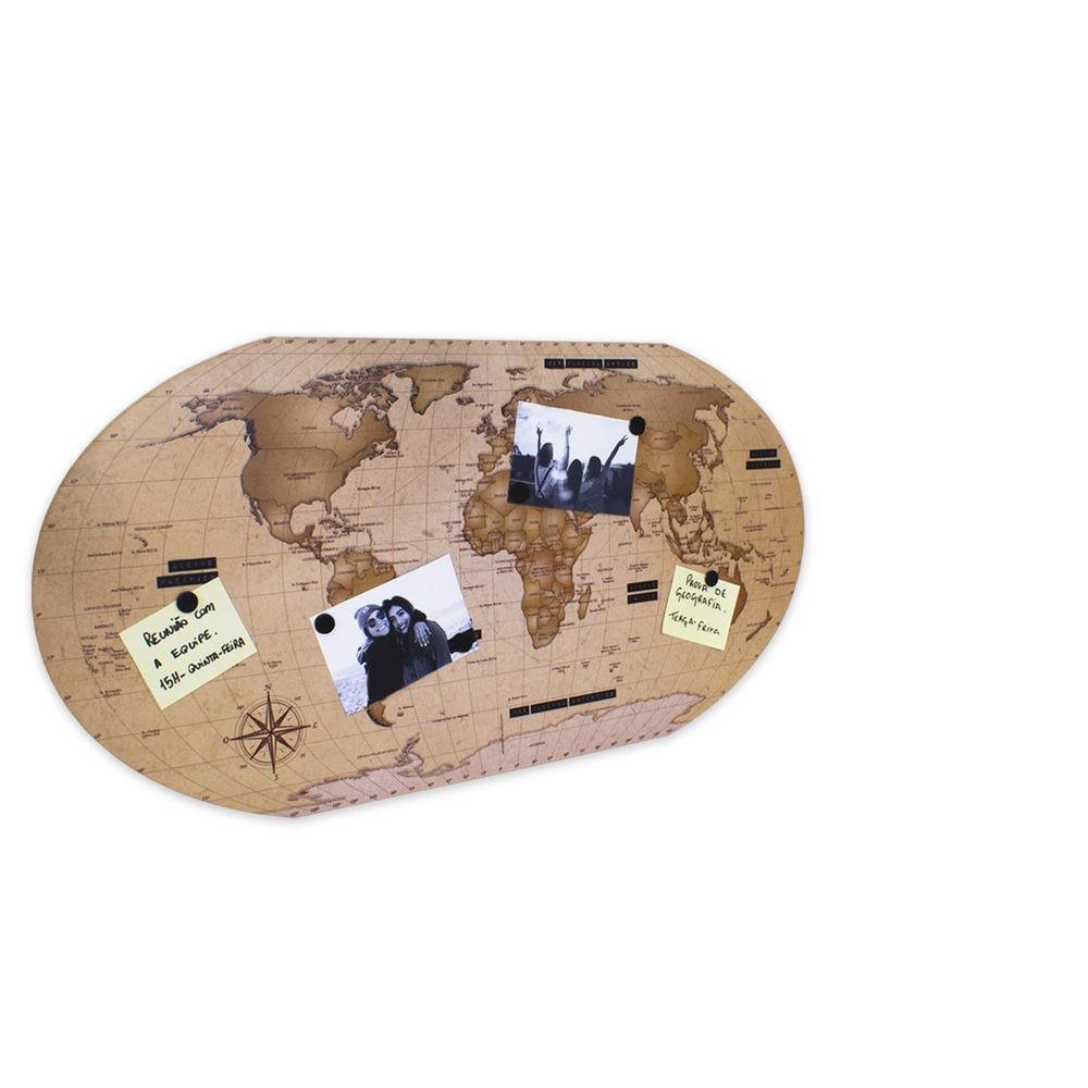 PAINEL MURAL MAGNETICO COM IMA 43X85CM DECORATIVO AVISOS VIAGEM MAPA ...