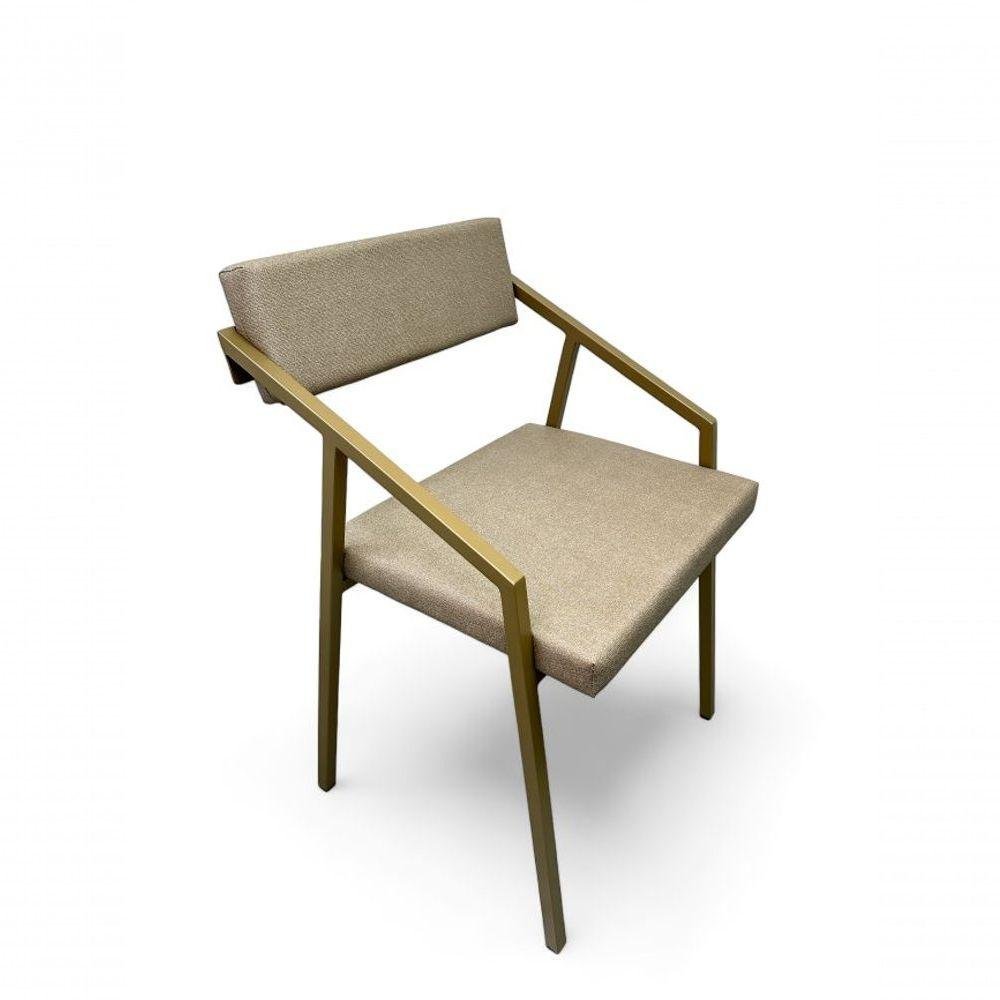 Cadeira Zênite Metalon Dourado Bege | MadeiraMadeira