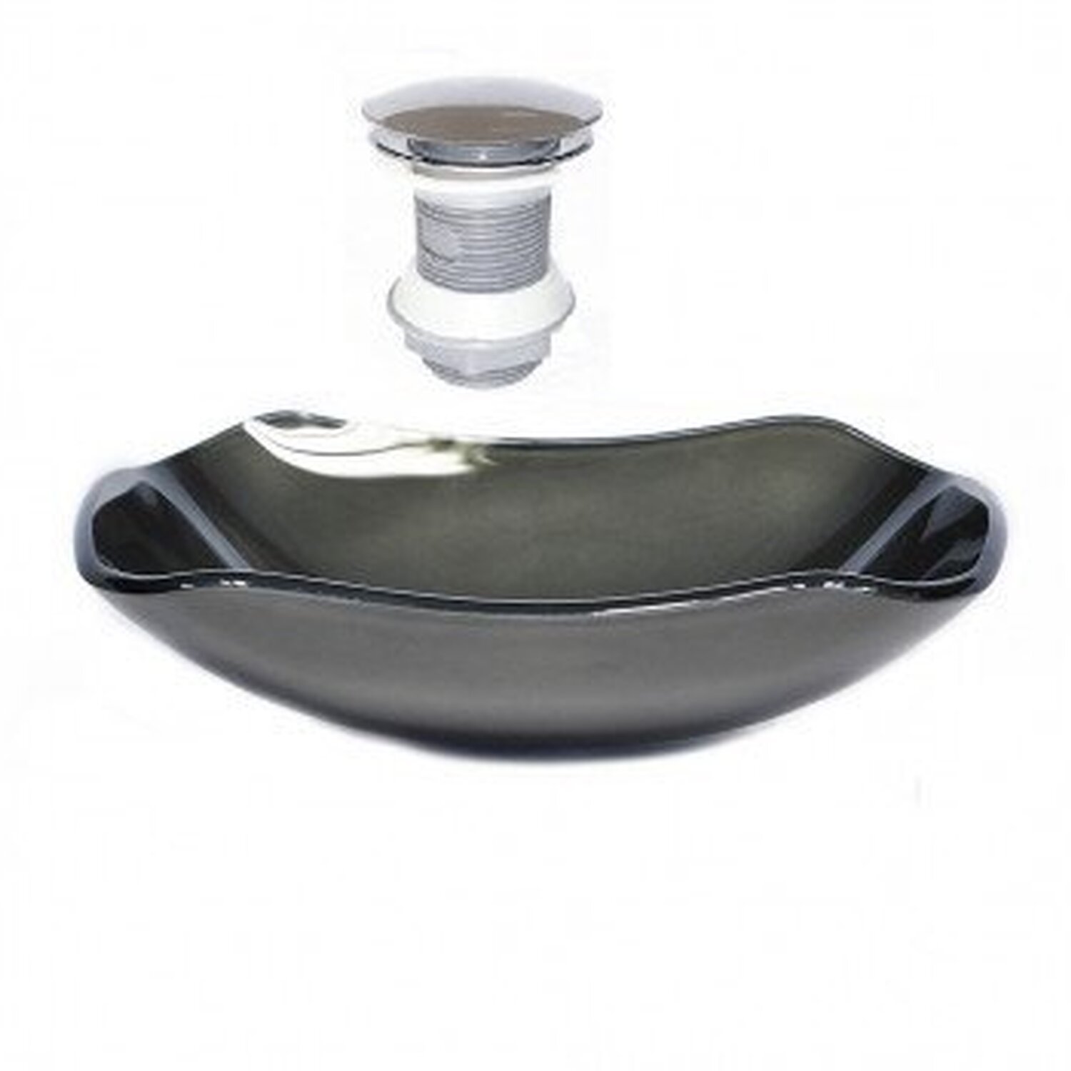 Cuba de Vidro Oval 47cm com Válvula e Torneira | MadeiraMadeira