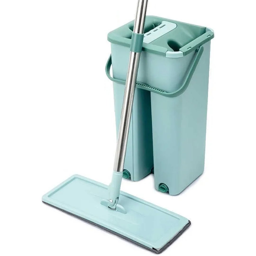 Flat MOP de limpeza rápida 2 em 1 seca e úmida com balde | MadeiraMadeira