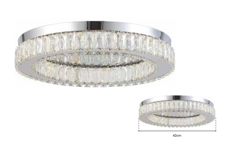 Plafon Diamond Cromado Cristal Sky-3063cr Skylight | MadeiraMadeira