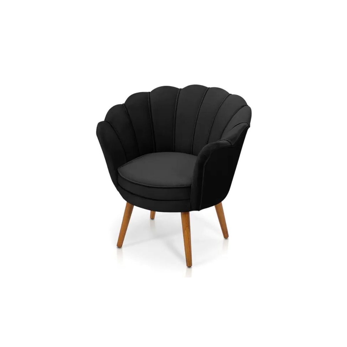 Kit 3 Poltronas Pétala Veludo Preto Pés Palito - Kimi Design ...