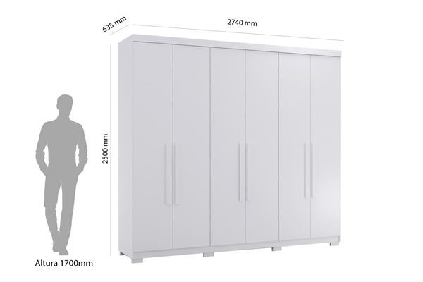 guarda roupa roupeiro 6 portas monarca - madeira nature/off white | MadeiraMadeira