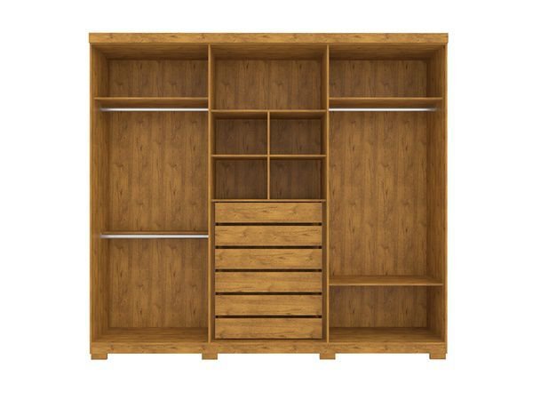 guarda roupa roupeiro 6 portas monarca - madeira nature/off white | MadeiraMadeira