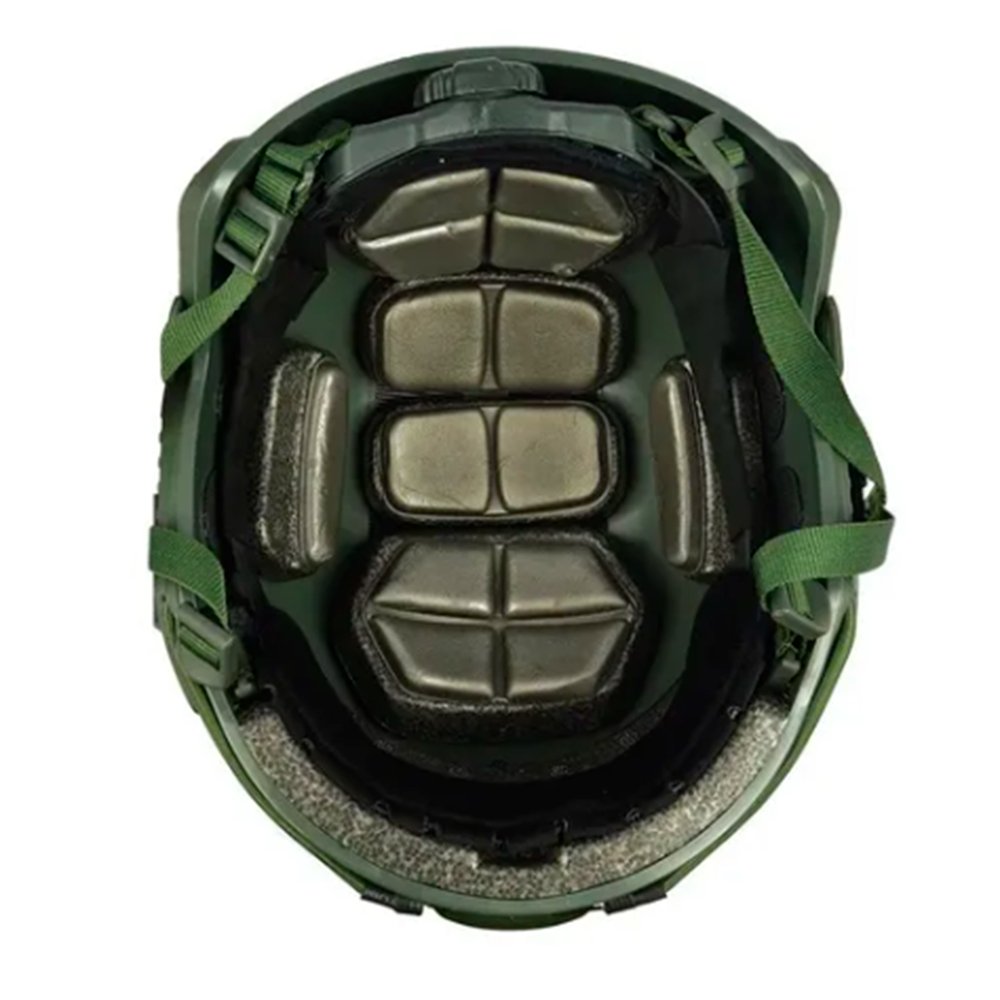 Capacete Tático em ABS Trilhos e Velcro Verde Oliva Eloo | MadeiraMadeira