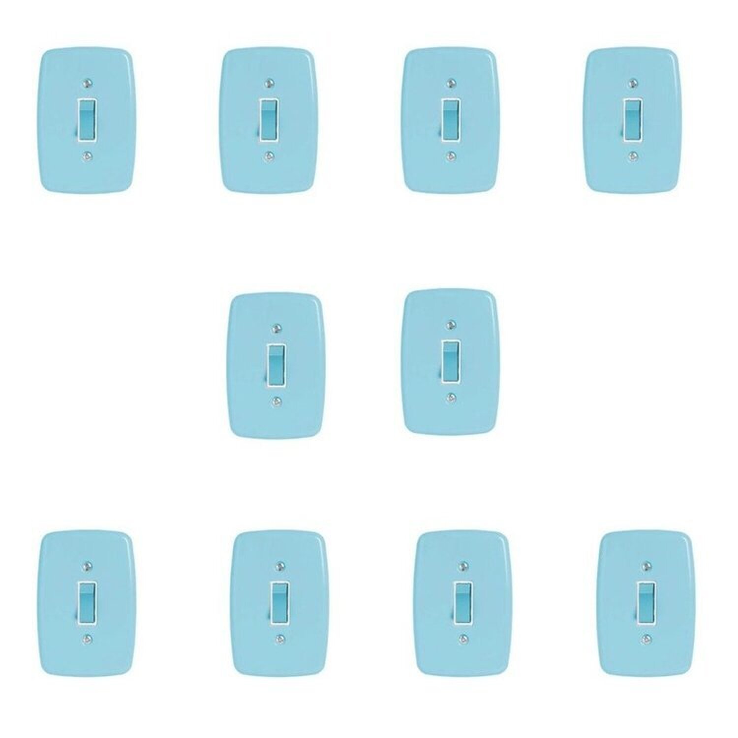 Conjunto de 10 Interruptores de 1 Tecla Simples com Placa 4x2 ...
