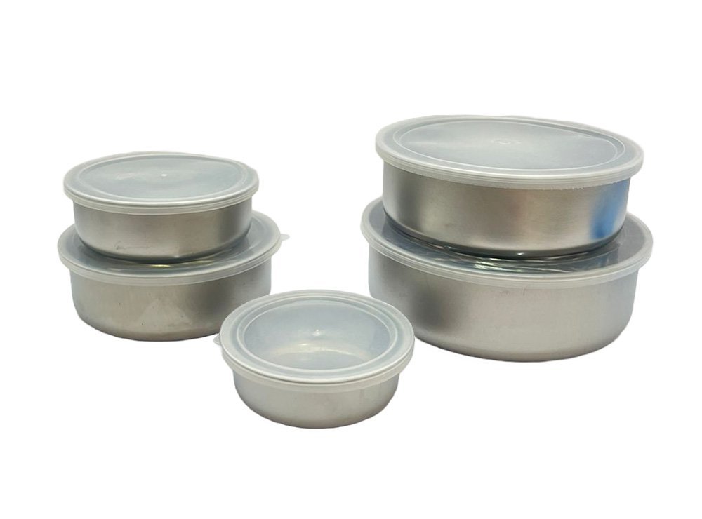 Pote de Inox com Tampa - Kit com 05 peças | MadeiraMadeira