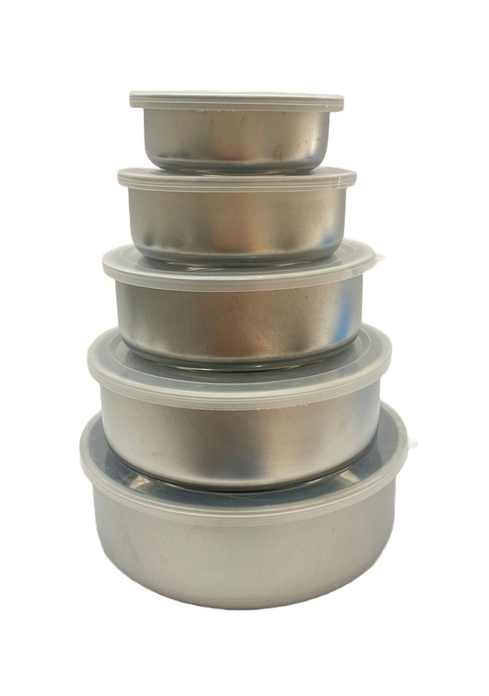 Pote de Inox com Tampa - Kit com 05 peças | MadeiraMadeira