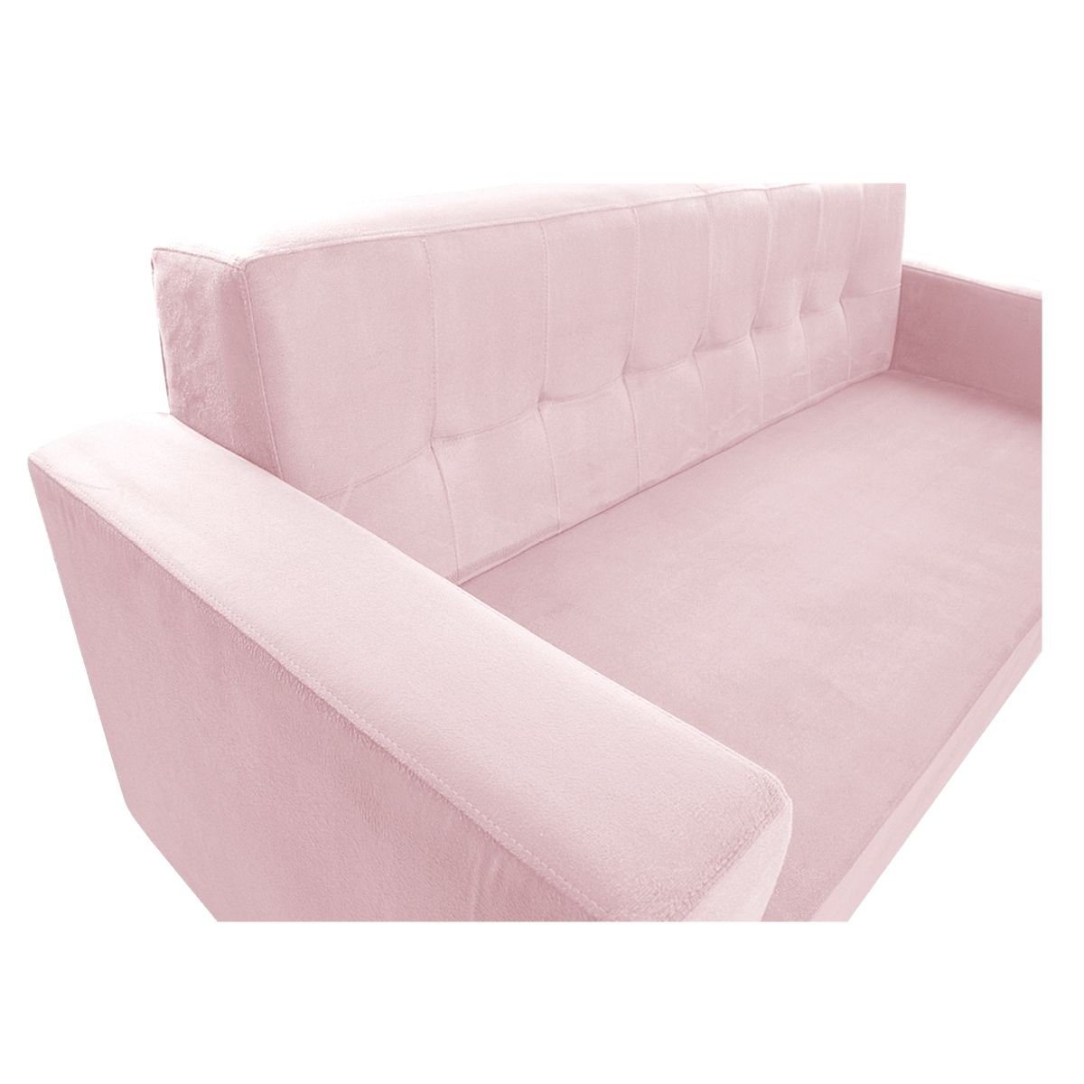 Sofá 2 Lugares Denver Suede Rosa Bebê - Amarena Móveis | MadeiraMadeira