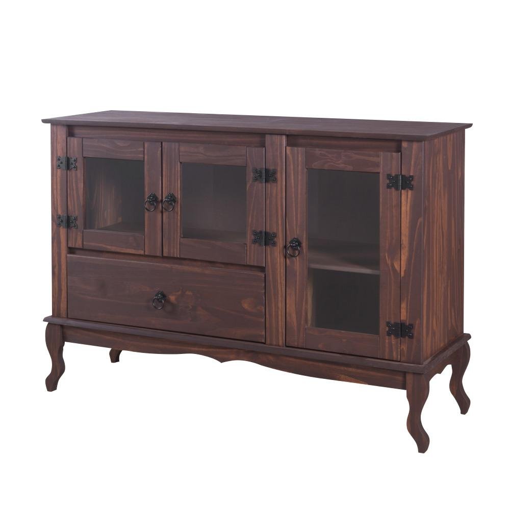 Buffet Rustico para Cozinha Madeira Maciça Imbuia | MadeiraMadeira