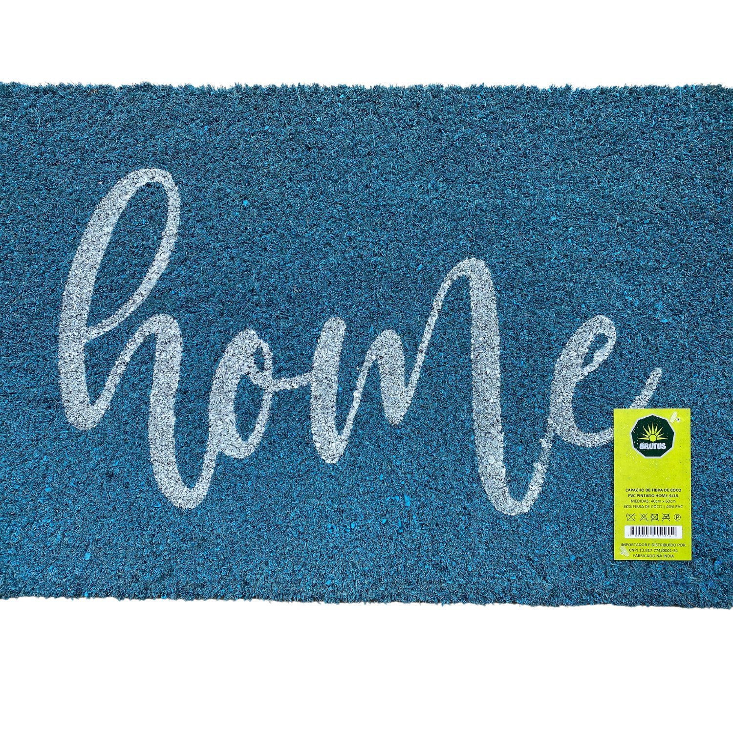 Capacho de Fibra de Coco Pvc Pintado Home Azul 40cm X 60cm | MadeiraMadeira