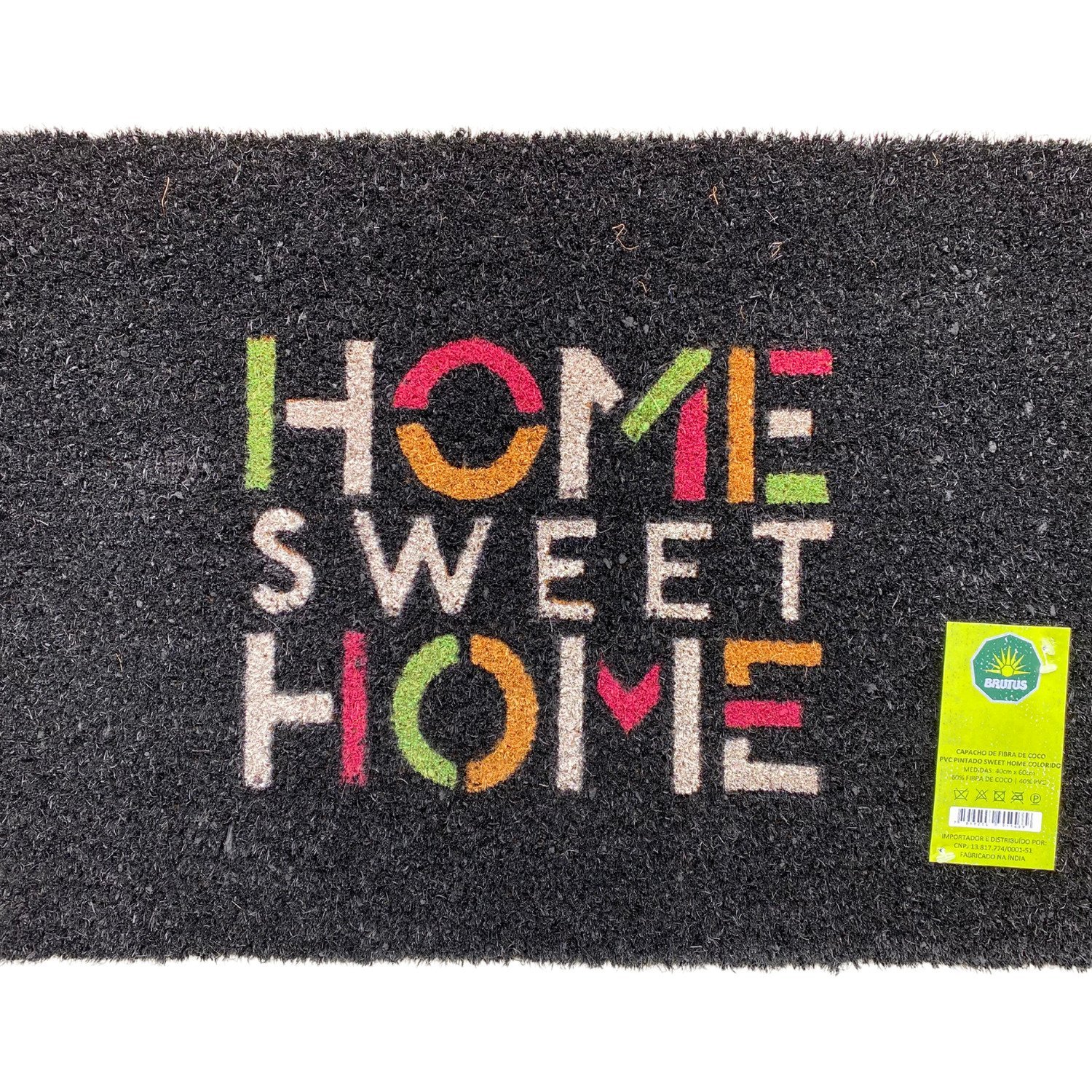 Capacho de Fibra de Coco Pvc Pintado Seet Home Colorido 40cm X 60cm ...
