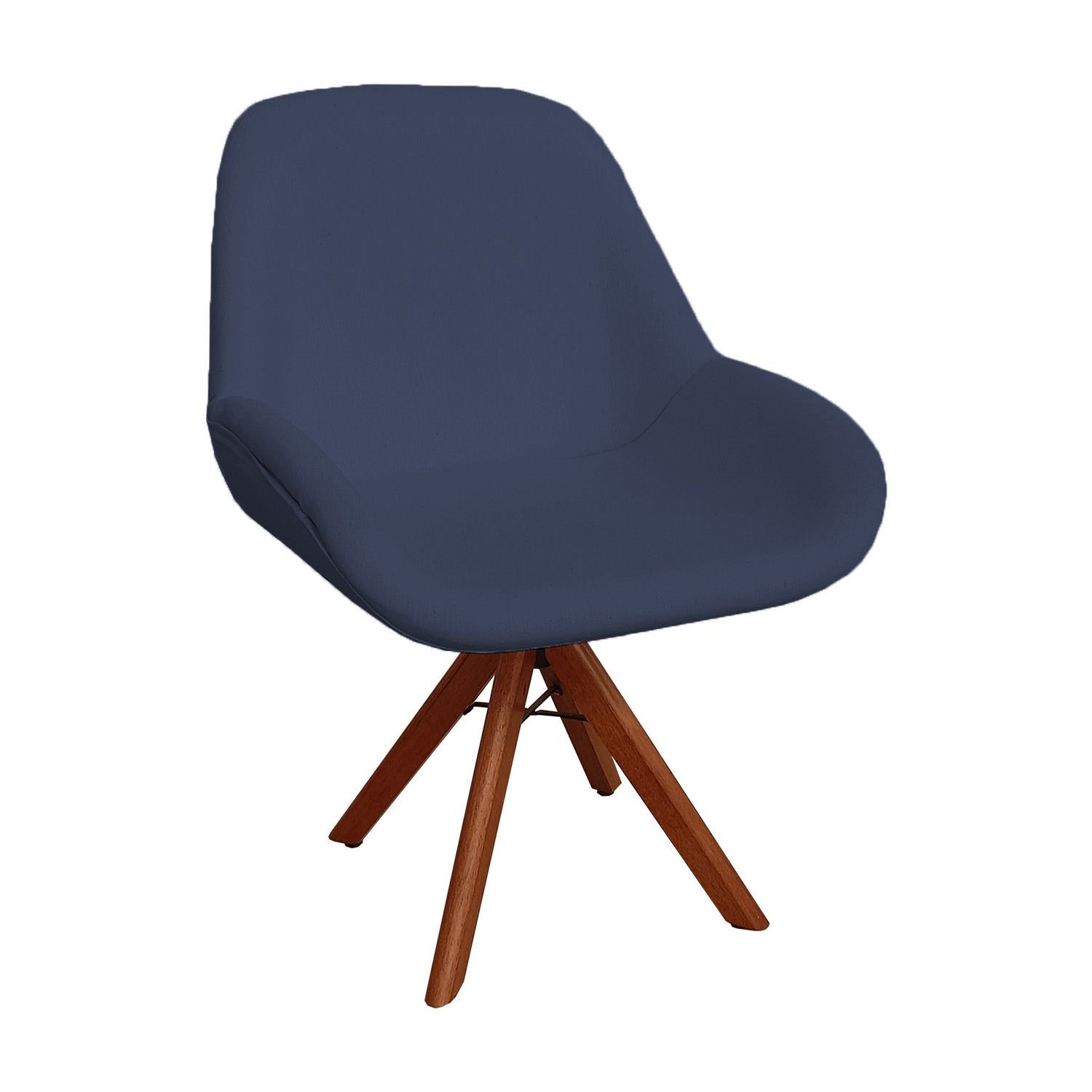 Poltrona Base Giratória Madeira Lisa Pandora - Velutto Marinho ...