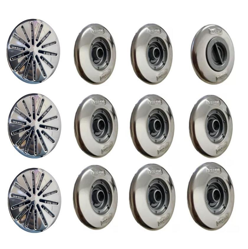Kit 3 Ralos 304 60mm 8 Retornos 1 Aspiração 1 Nível | MadeiraMadeira