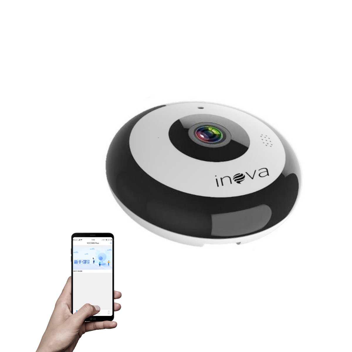 Câmera Ip Wi-fi 2mp Fisheye 360º Onvif Áudio Inova Cam-5706 ...