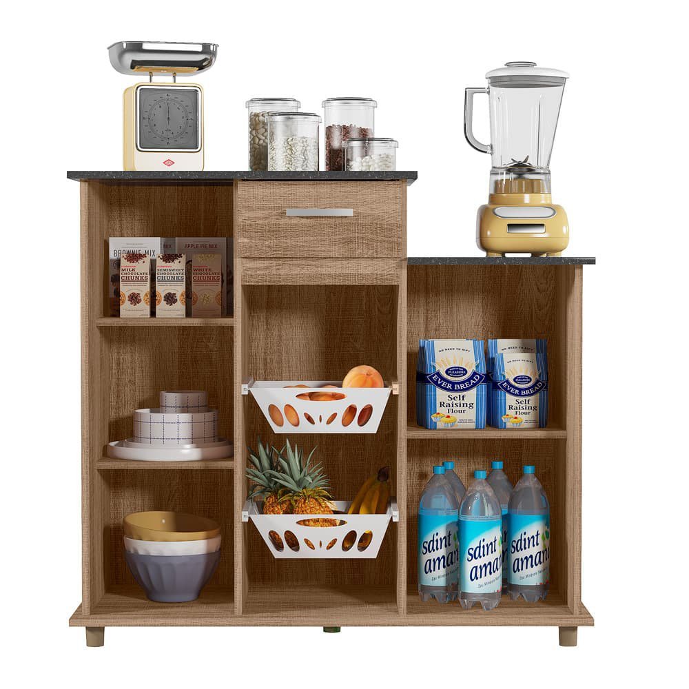 Balcão Multiuso Bianca 2 Portas Carvalho Nicioli | MadeiraMadeira