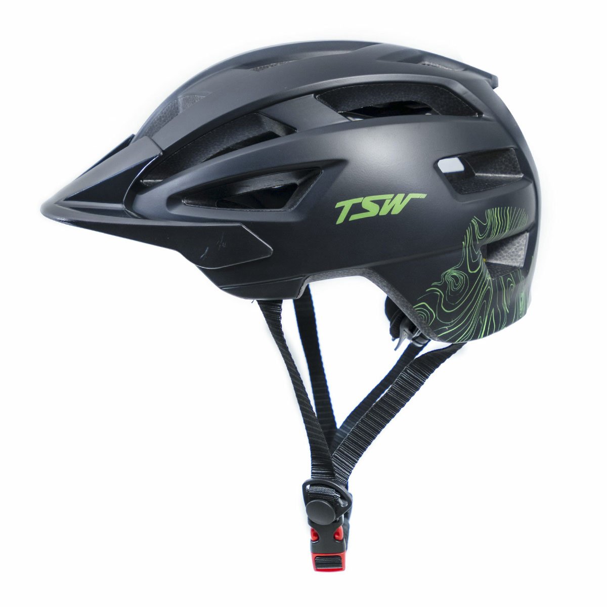 Capacete Tsw Mtb Enduro Preto/verde | MadeiraMadeira
