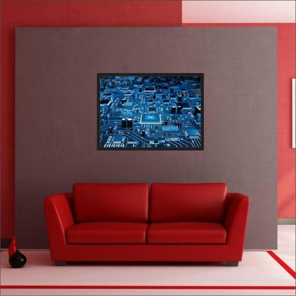 Quadro Decorativo Informática Tecnologia Com Moldura Tt04 | MadeiraMadeira