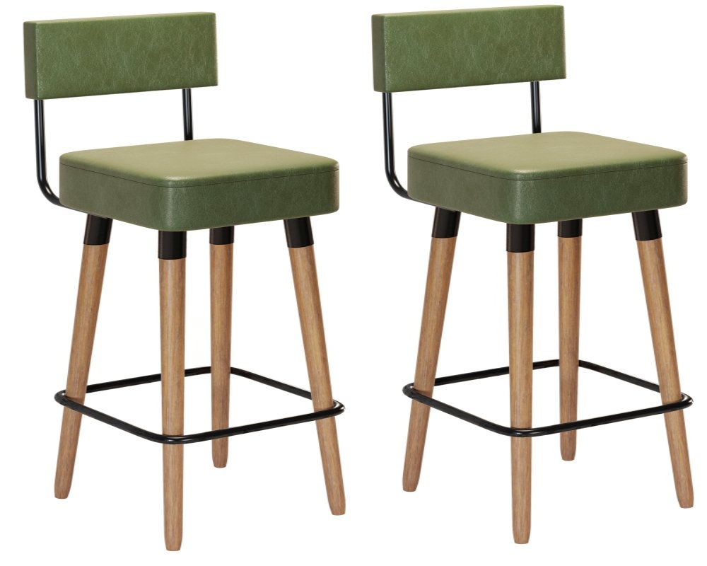 Kit com 2 Banqueta Barcelona - Couríssimo Verde | MadeiraMadeira