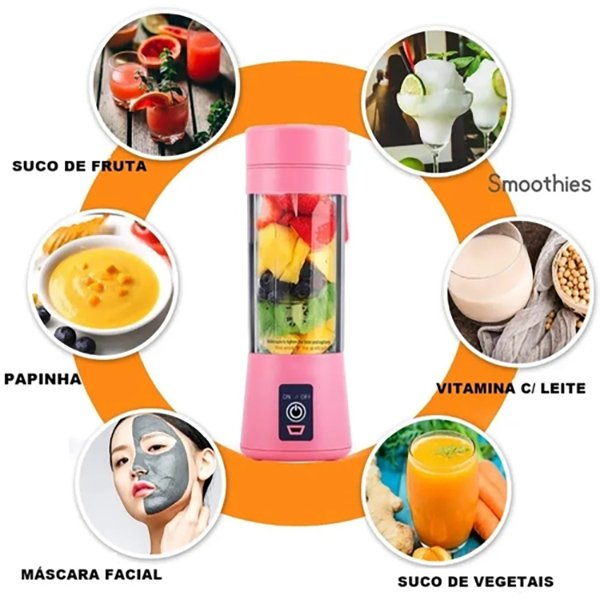Mini Liquidificador Portátil Recarregável 380 Ml Imporiente ...