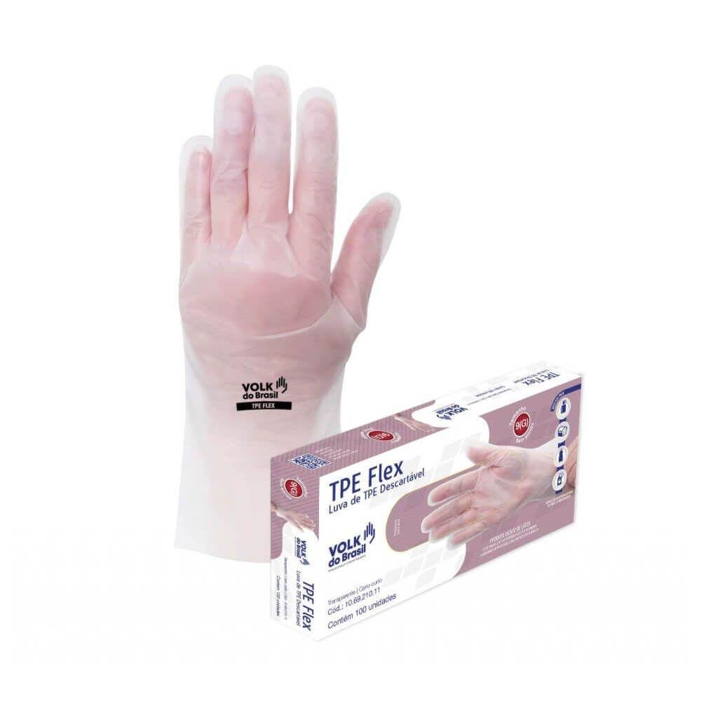 Volk Tpe Flex Luvas Descartáveis Transparentes P C/100 | MadeiraMadeira