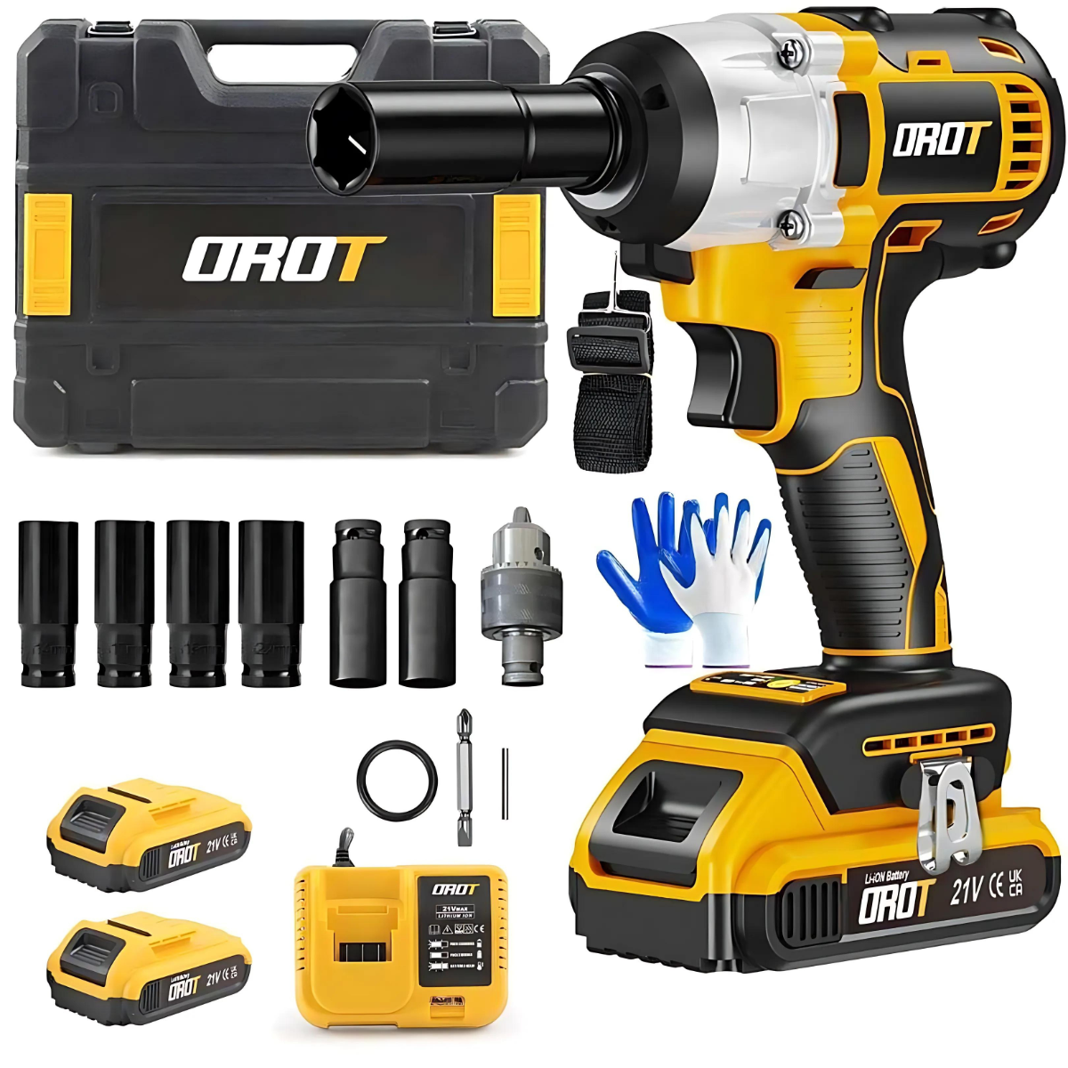 Chave de Impacto a Bateria 21v Reversível Brushless Orot | MadeiraMadeira