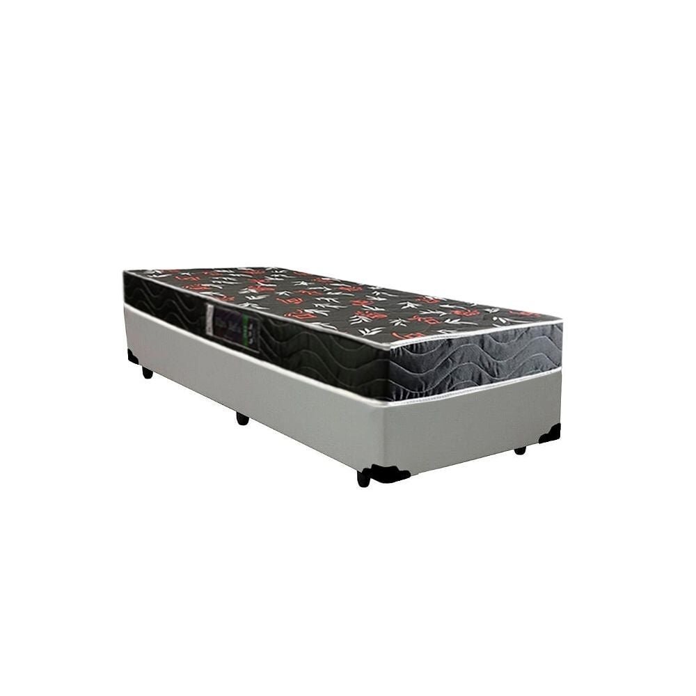 Cama Box Solteiro Colchão Espuma D28 Oriental Preto Ducci + Base ...