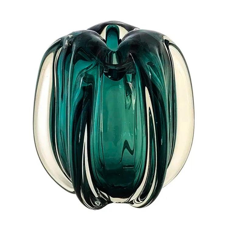 Vaso De Cristal Estilo Murano Verde | MadeiraMadeira
