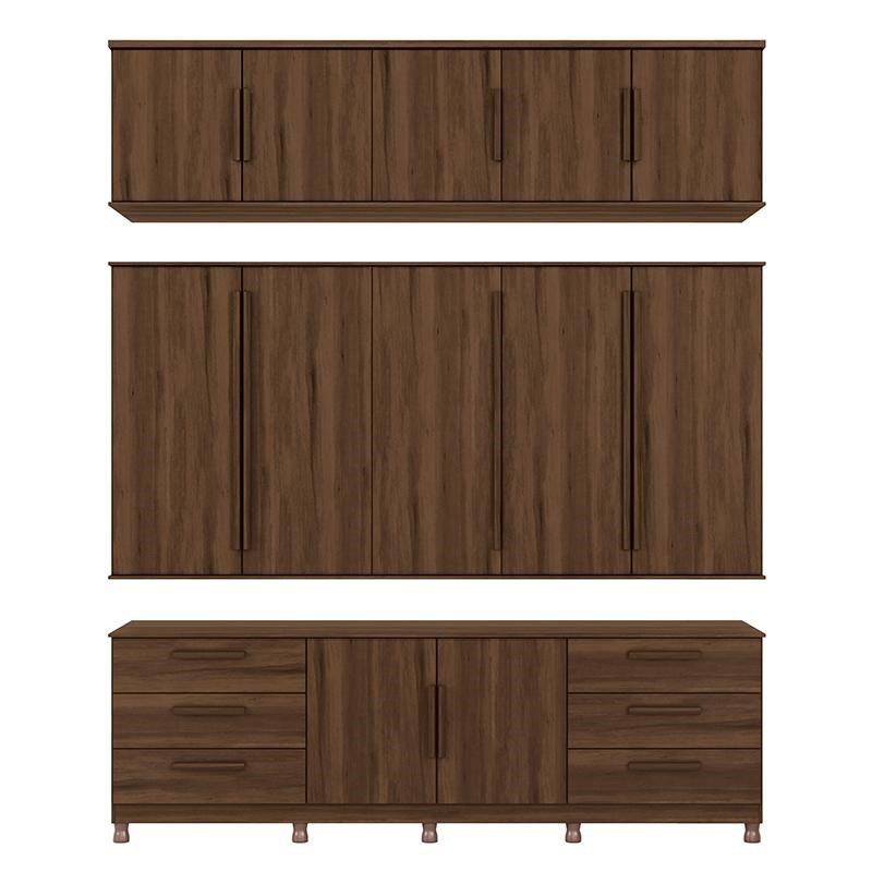 Guarda Roupa Casal Titan com 12 Portas e 6 Gavetas Cedro - PR Móveis ...
