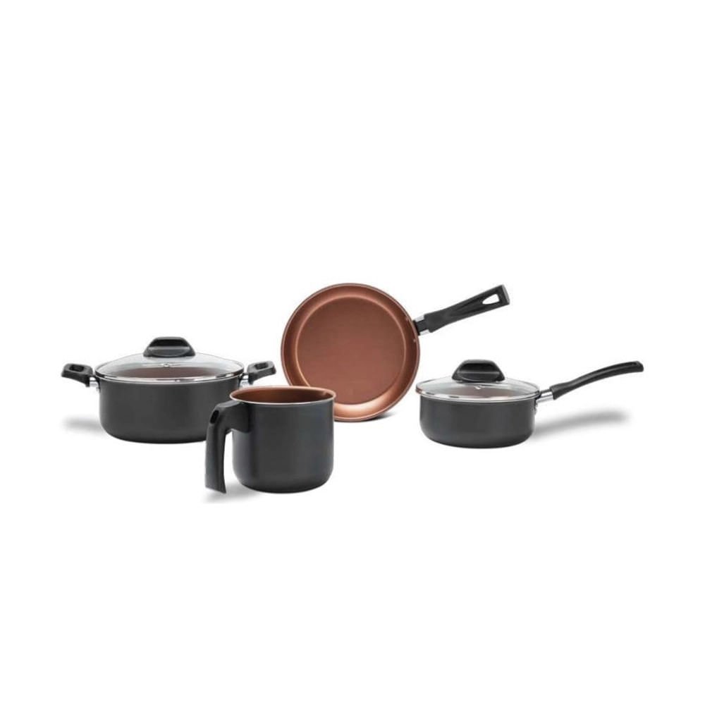 Conjunto de Panelas Antiaderente Brinox Topázio com Tampa de Vidro ...