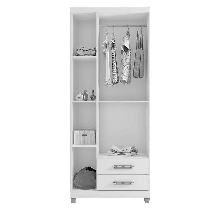 Guarda Roupa Solteiro Louise 3 Portas Castanho Avelã - AJL | MadeiraMadeira
