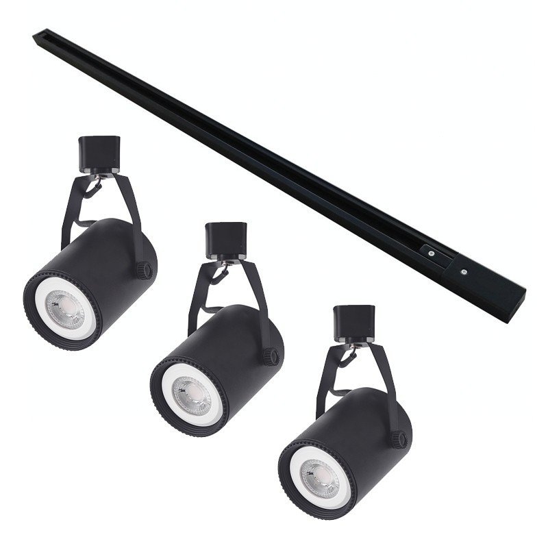 Kit Trilho 1 Metro com 3 Spots Nordecor Par 20 E27 Bivolt Preto ...