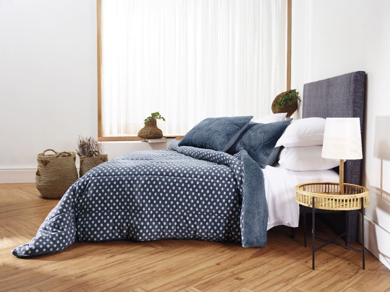 Edredom de Casal com Sherpa Plush 2,10m x 2,20m Blend Poá Altenburg ...