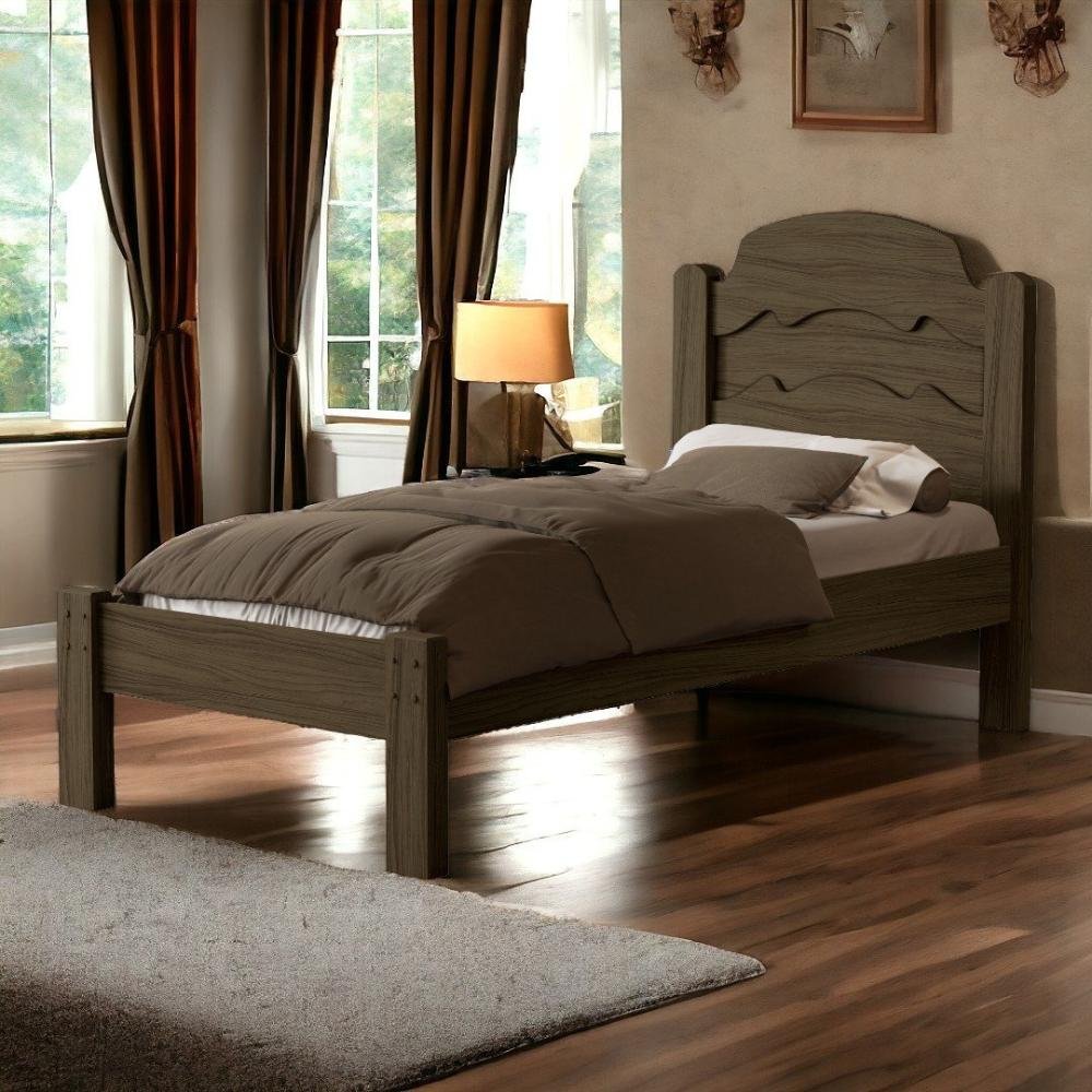 Cama Íris Solteiro Castanho com Colchão Cambel | MadeiraMadeira