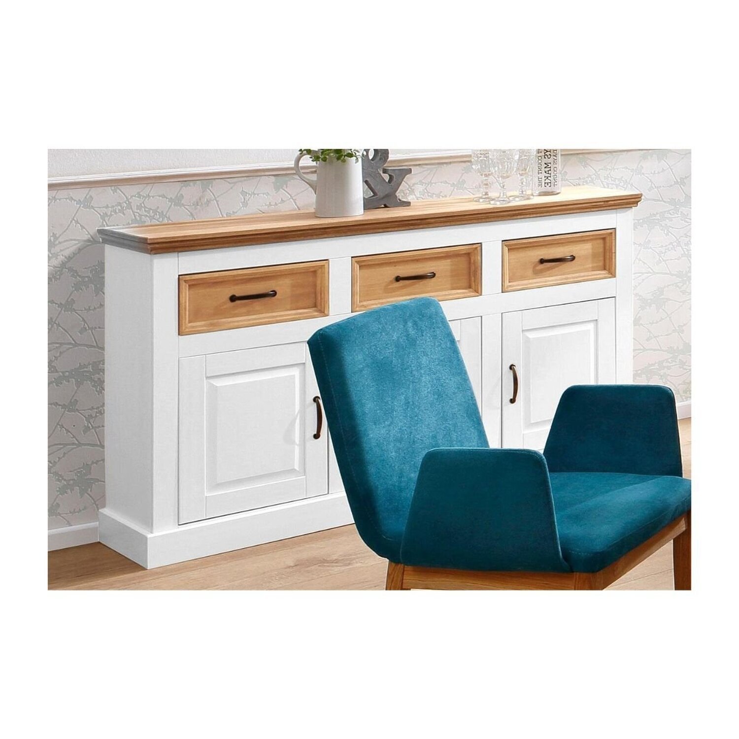 Balcão de Madeira 3 Portas e 3 Gavetas | Coleção England | MadeiraMadeira